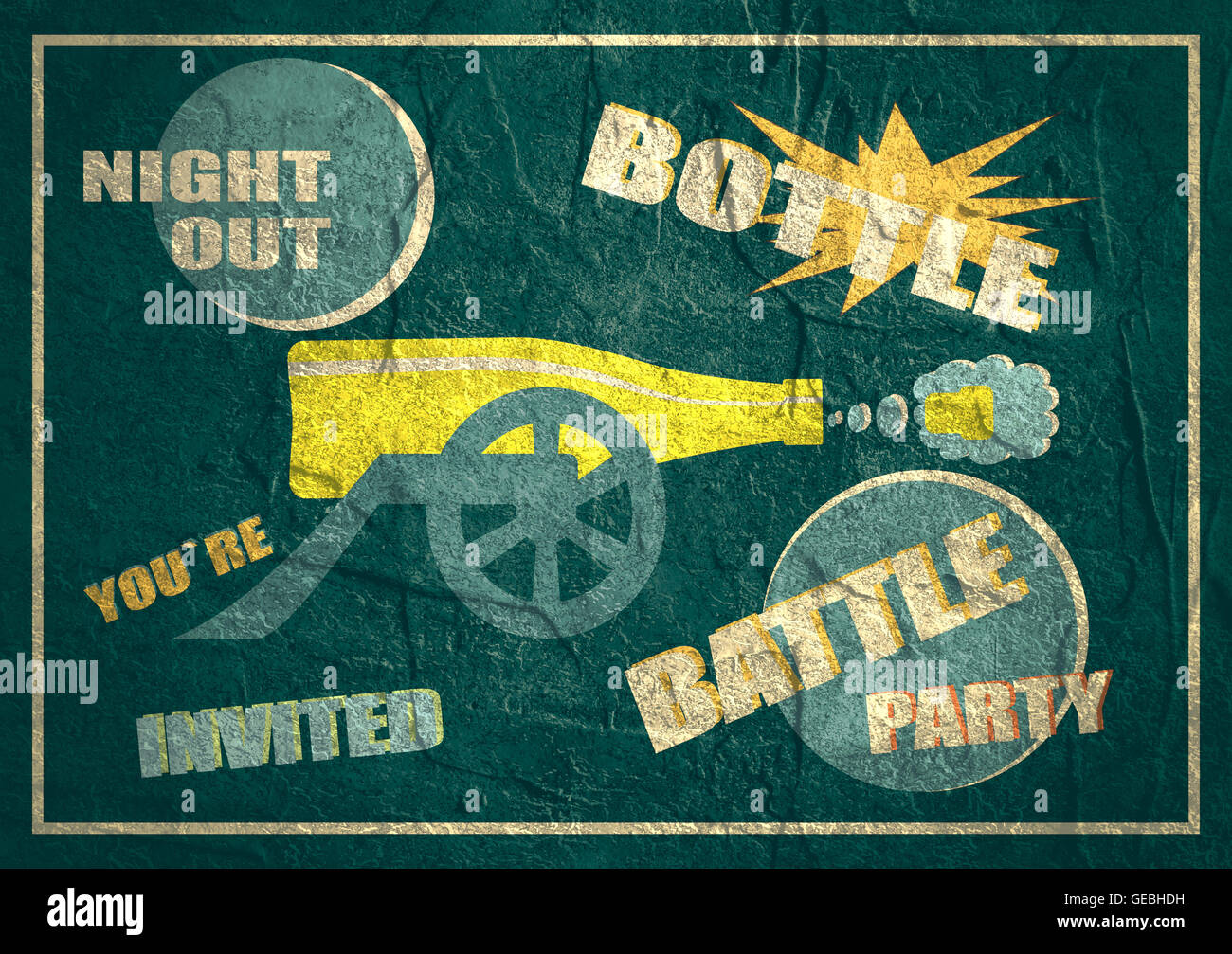 Design for wine event. Bottle battle party Stock Photo - Alamy