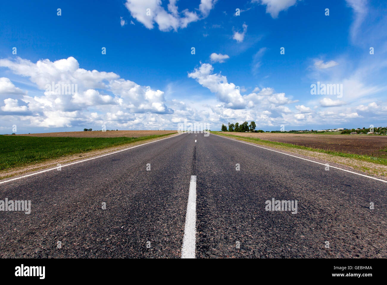 Summer road , field Stock Photo - Alamy