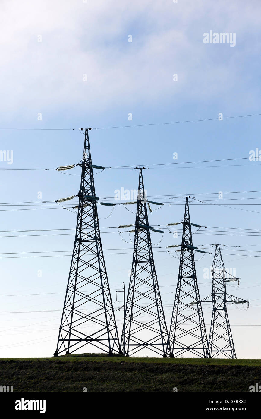 High-voltage power poles Stock Photo - Alamy