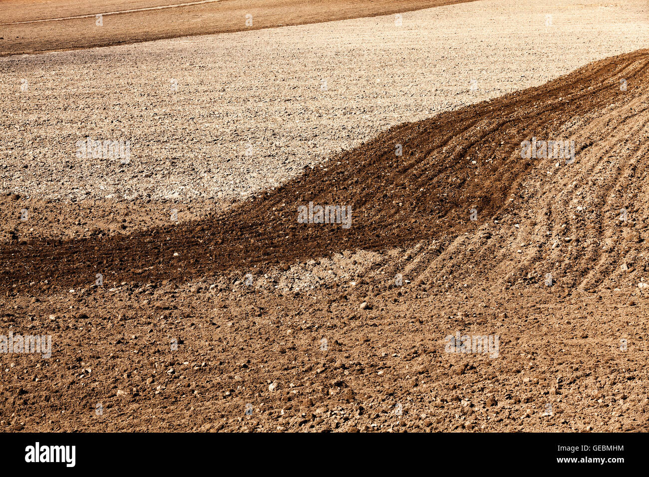 plowed land for cereal Stock Photo - Alamy
