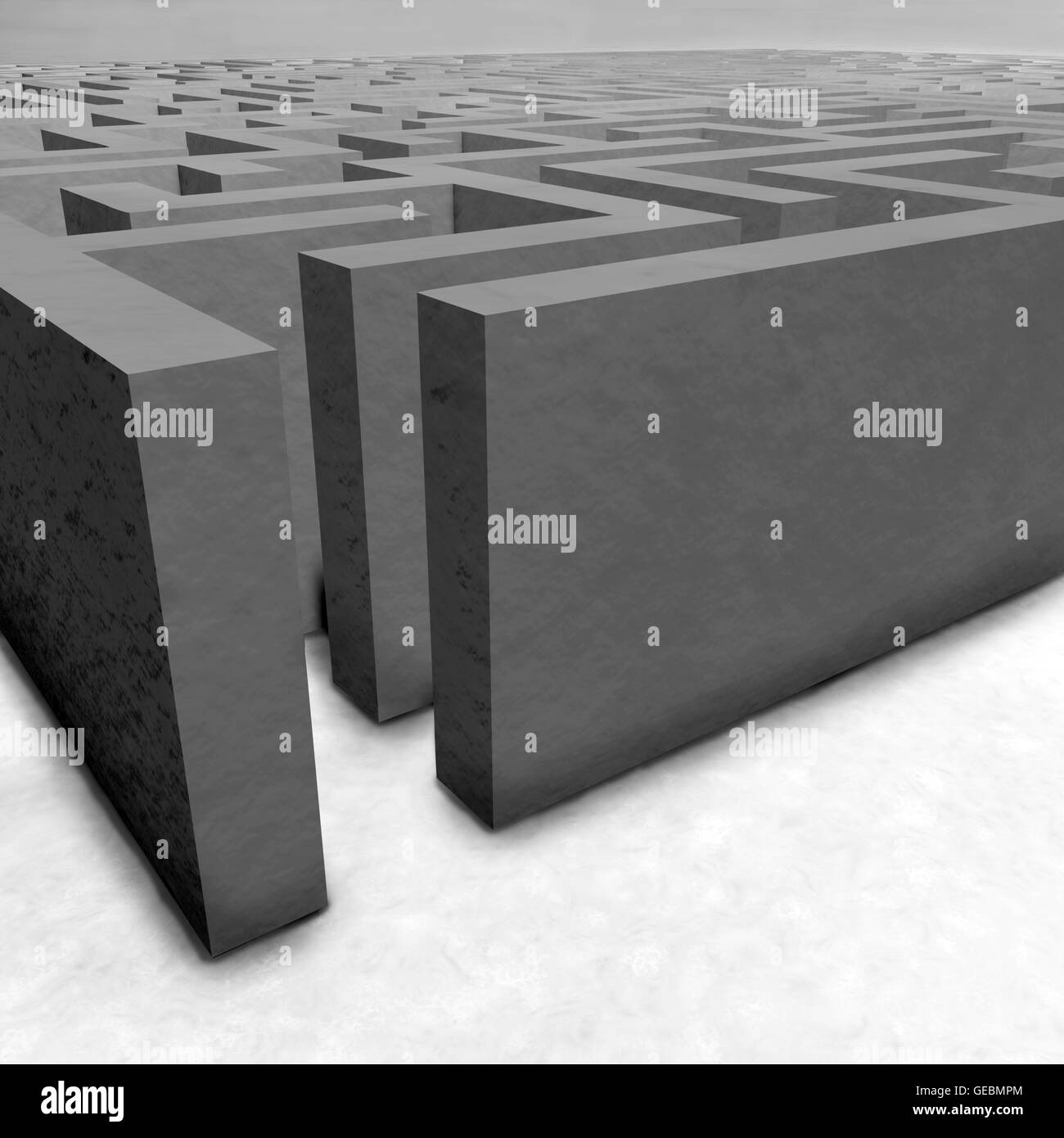 Maze on gray background. Concept for decision-making. 3d illustration ...