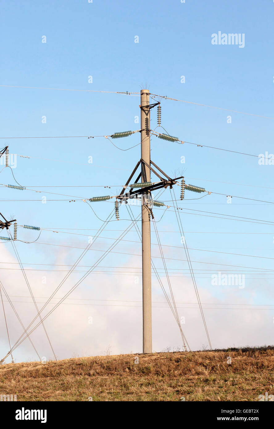 High-voltage power poles Stock Photo - Alamy