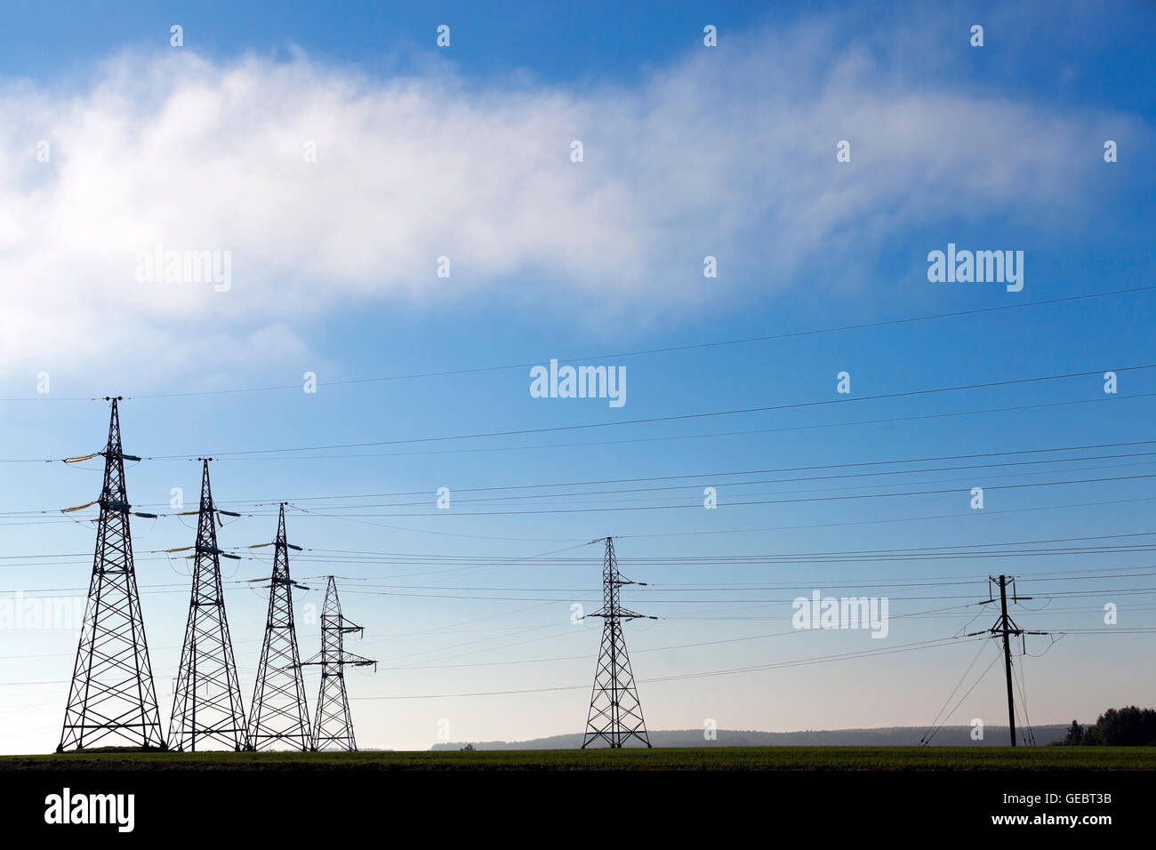 High-voltage power poles Stock Photo - Alamy