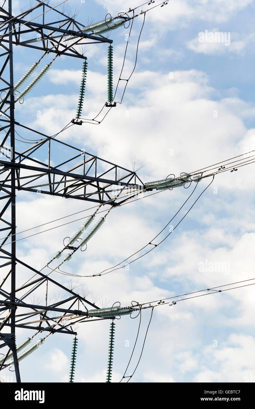 High-voltage power poles Stock Photo - Alamy