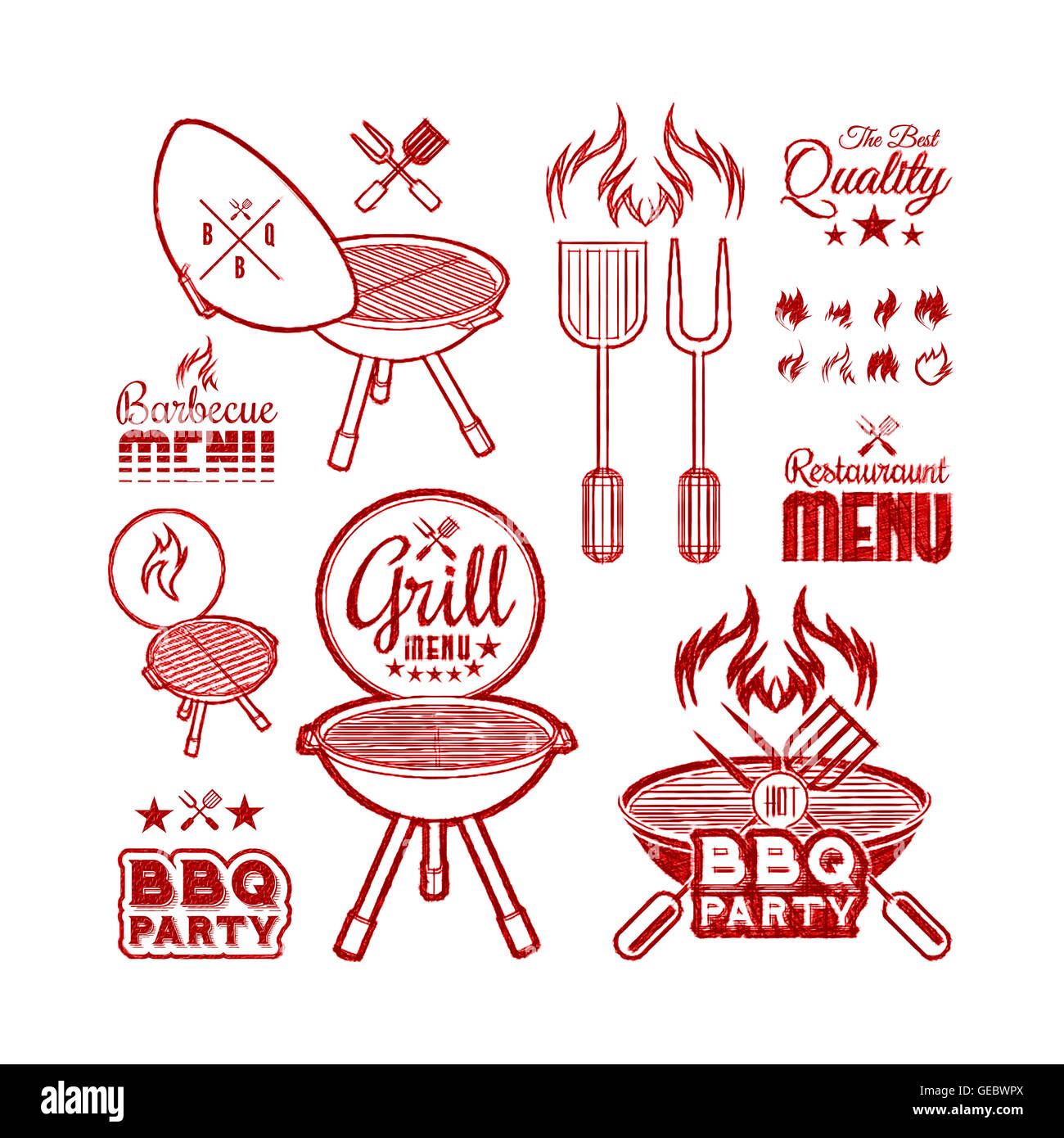 Barbecue party invitation design template Cut Out Stock Images ...