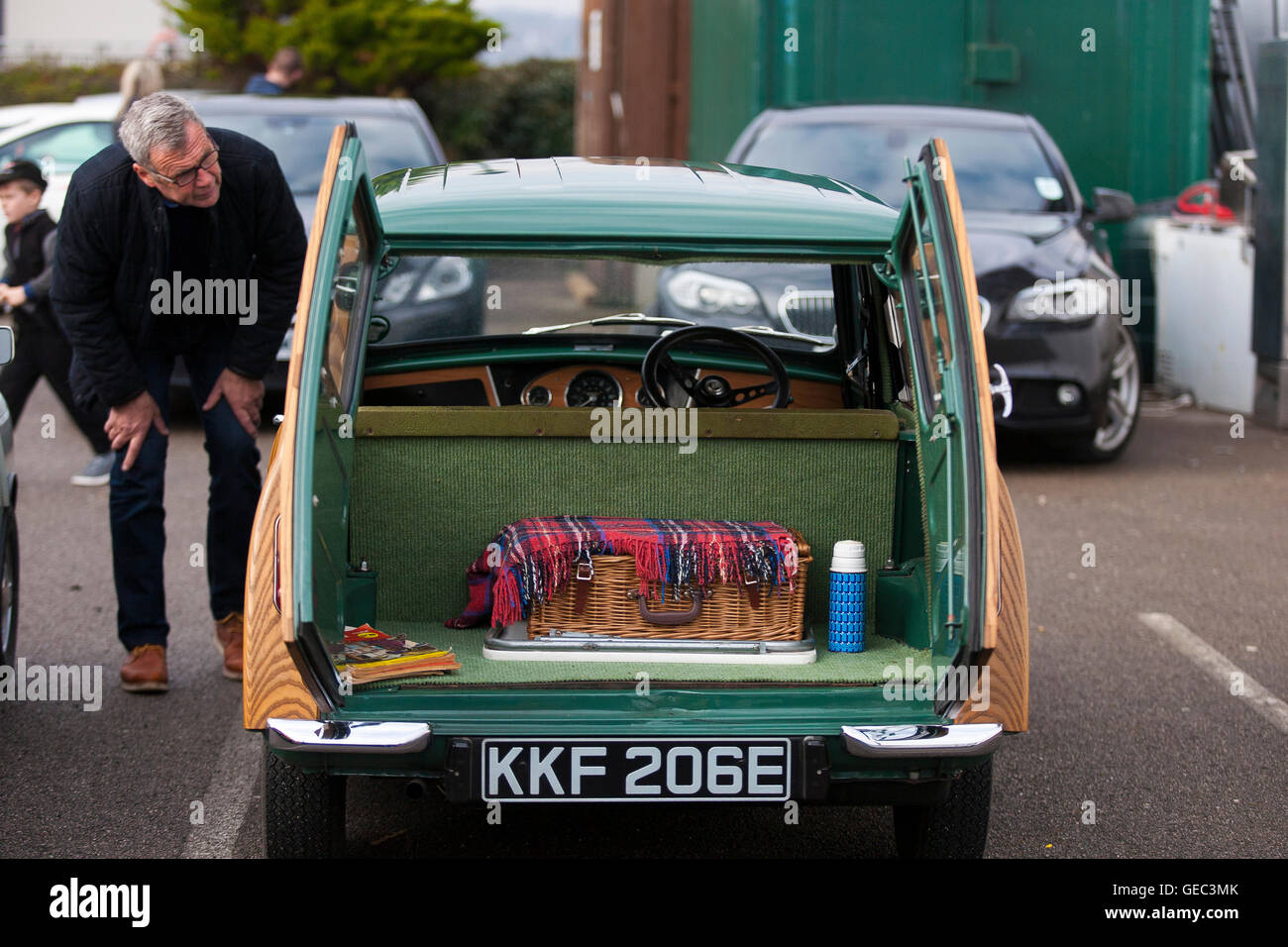 A classic Mini Estate at a cars and coffee meet up in Liverpool, United ...