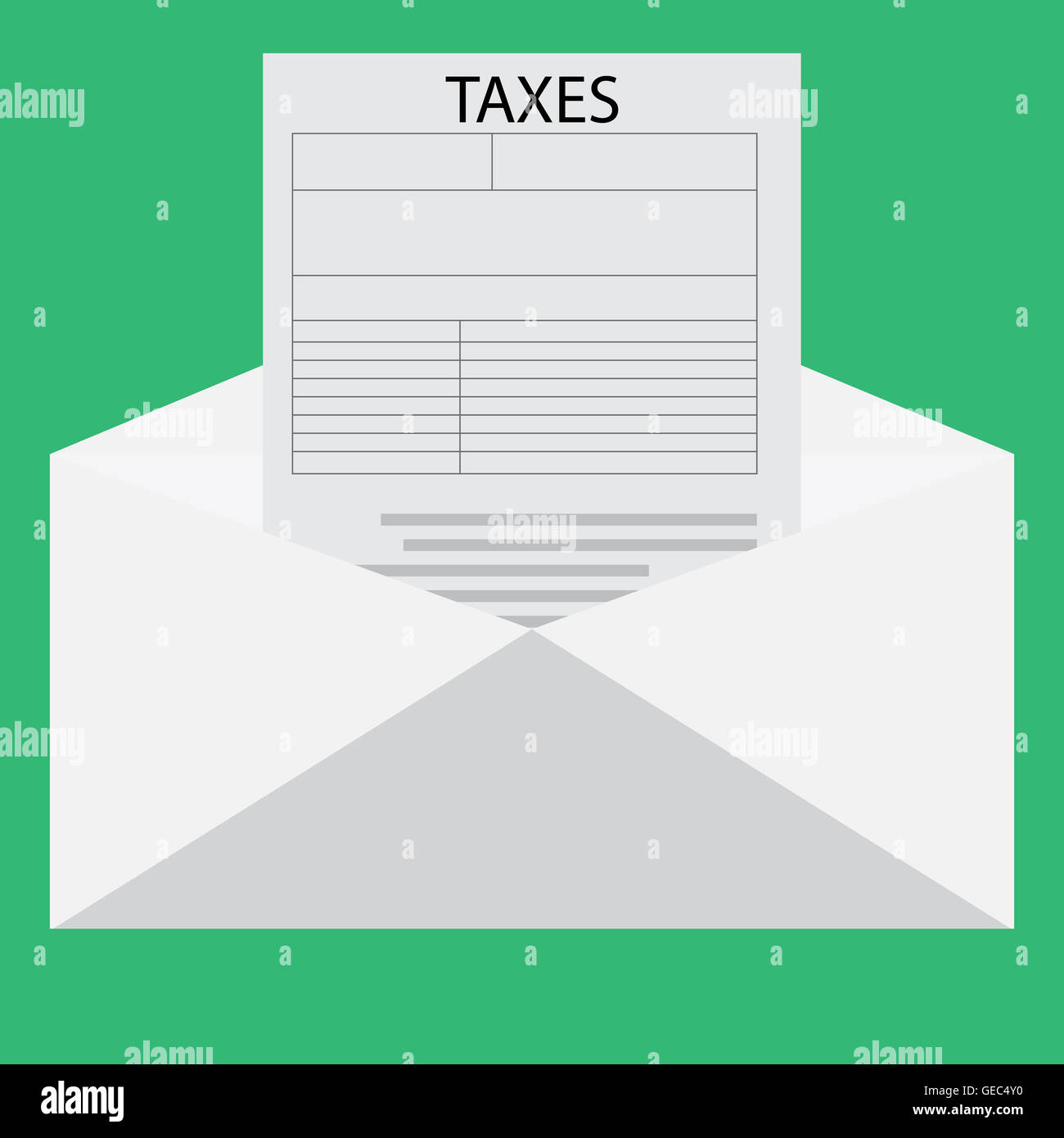 Letter with tax declaration. Accounting money and tax forms, vector ...