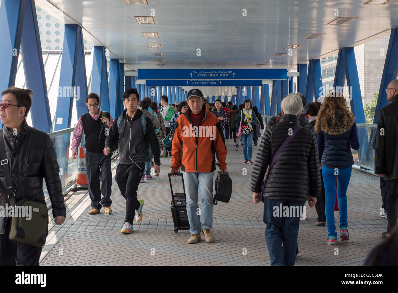 Man Yui Street pedestrian walkway, Hong Kong, China Stock Photo - Alamy