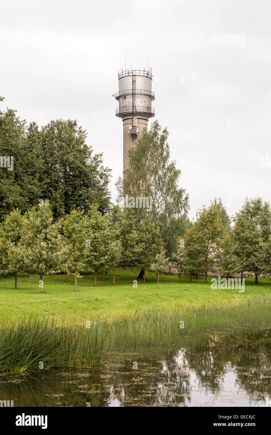 Antenna installed on top of water tower Stock Photo - Alamy