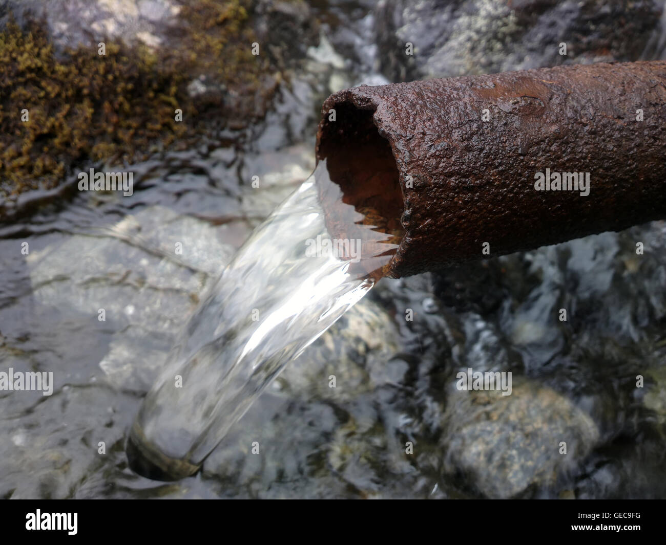 pipe tap nasty rusty with running water Stock Photo - Alamy