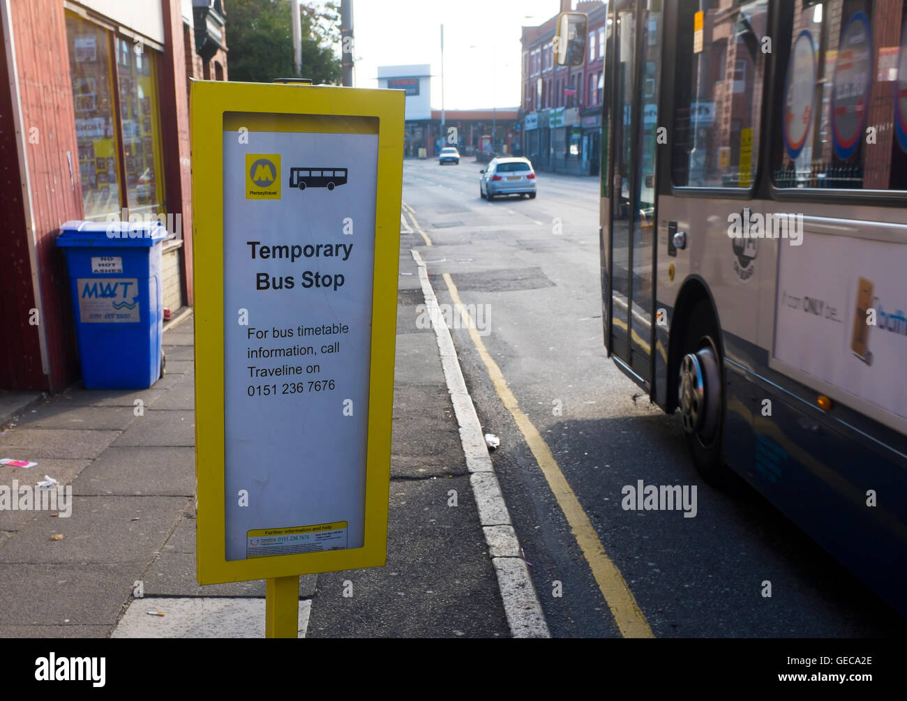 Temporary bus stop sign hi-res stock photography and images - Alamy