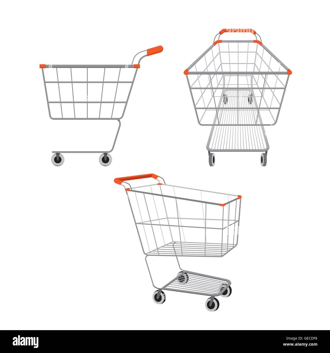 Empty grocery shopping carts Stock Vector Images - Alamy