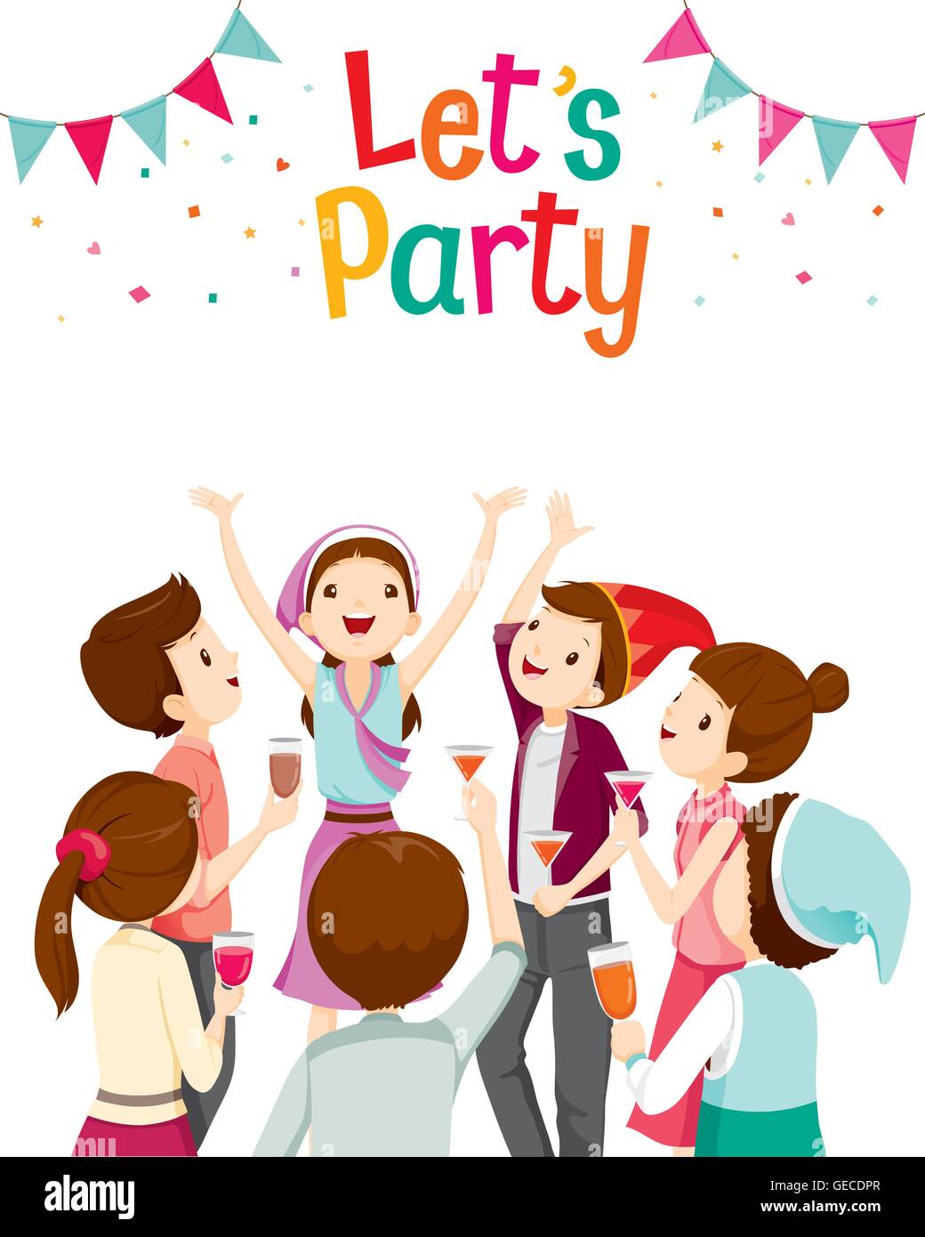 Christmas party festive woman Stock Vector Images - Alamy
