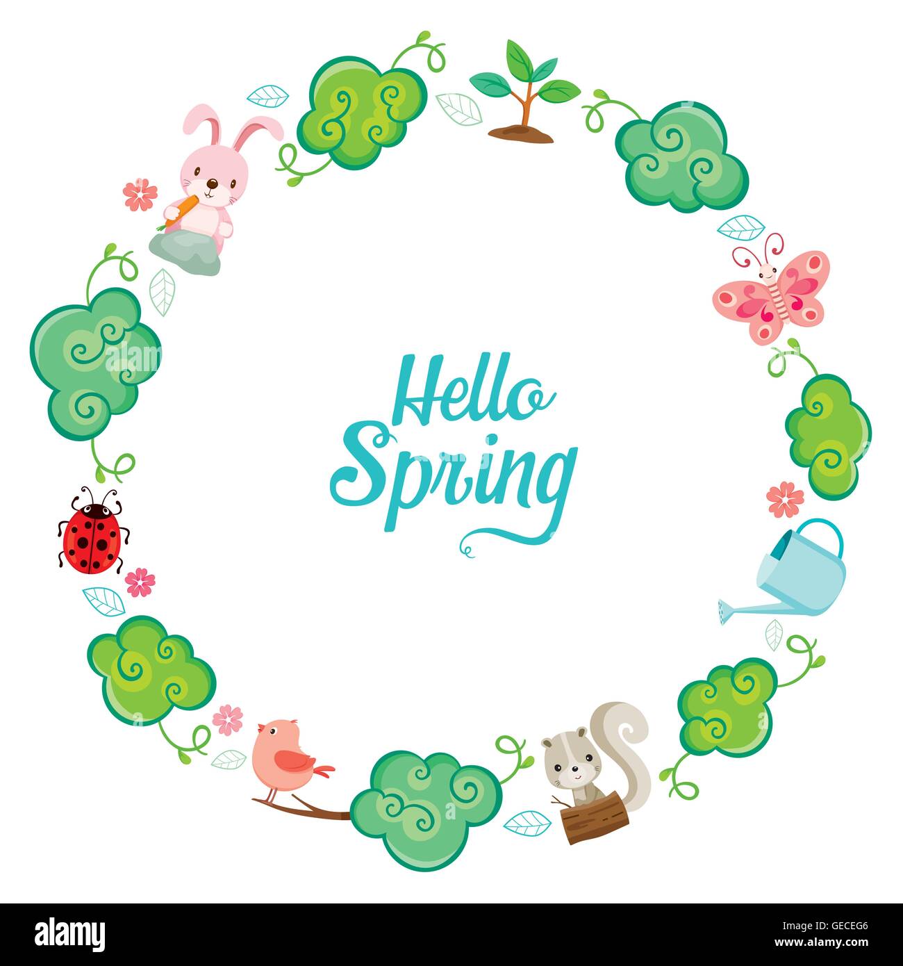 Circle flower frame Stock Vector Images - Alamy