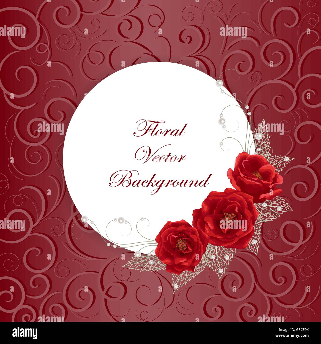 Composition pattern red roses frame Stock Vector Images - Alamy