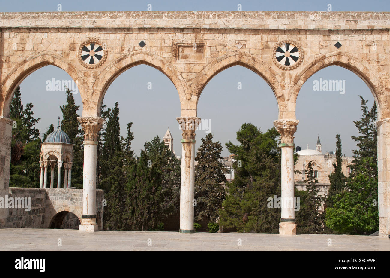 Israel, Middle East: arches on Temple Mount, a hill n the Old City of ...
