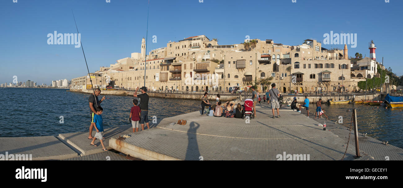 Israel, Middle East: panoramic view of the Old City of Jaffa, the ...