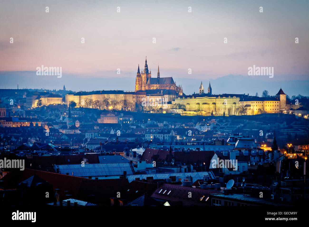 Prague castle sunset hi-res stock photography and images - Alamy