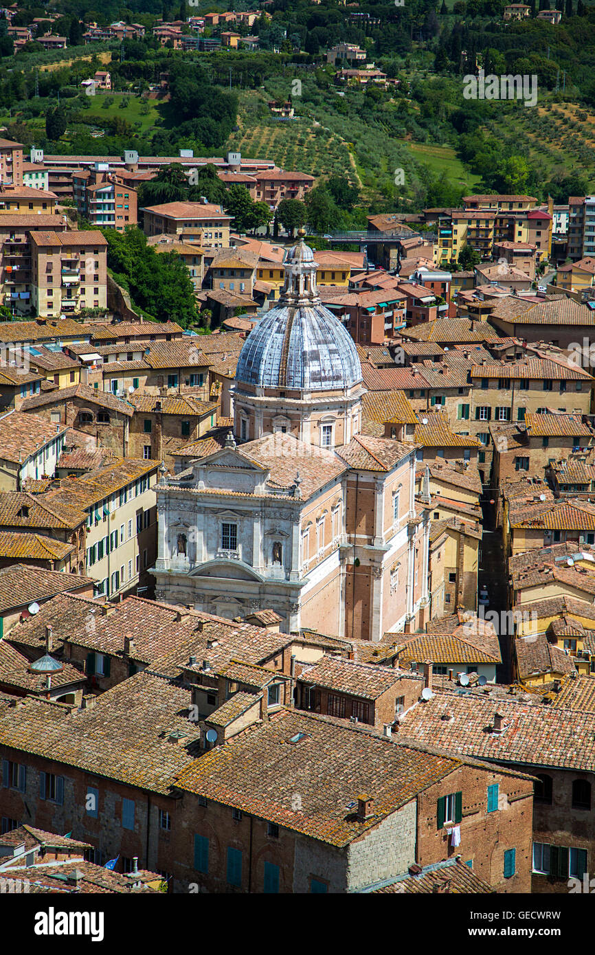 Aerial view at town Siena in Italy Stock Photo - Alamy