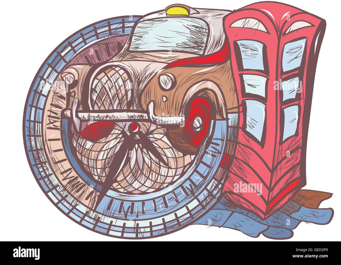 london taxi. Flat modern vector illustration of London Stock Vector ...