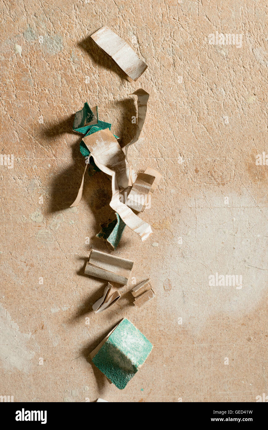 Strips of used sandpaper with copy space Stock Photo - Alamy