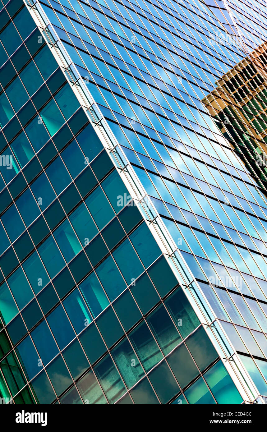Modern architecture in Tokyo,glass wall background of an office ...