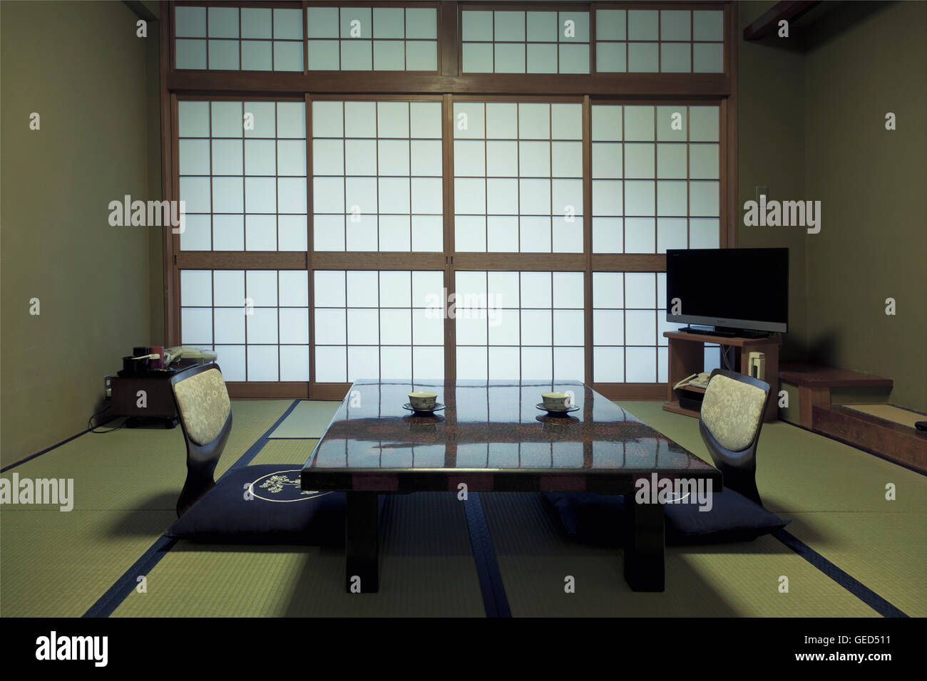 KAMIKOCHI,JAPAN- MAY 22,2016: traditional Japanese room in traditional ...