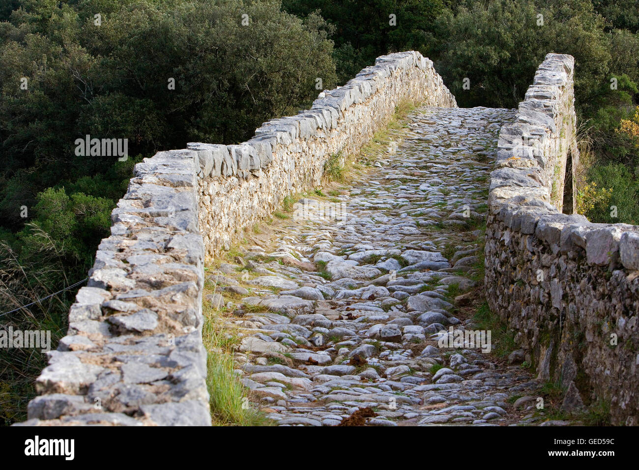 Llierca Bridge over Llierca River - 14th Century -, between Sadernes ...