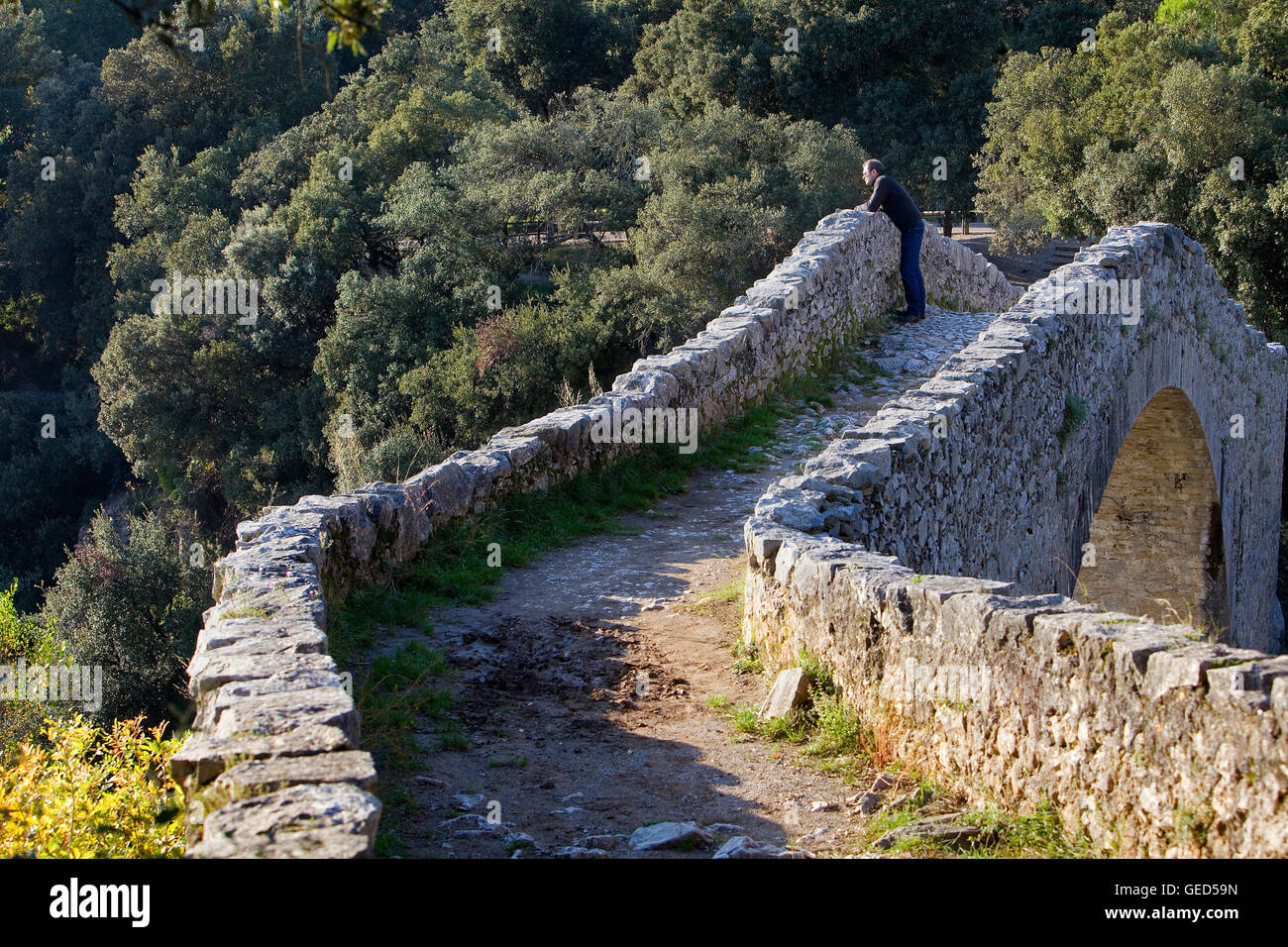 Llierca Bridge over Llierca River - 14th Century -, between Sadernes ...