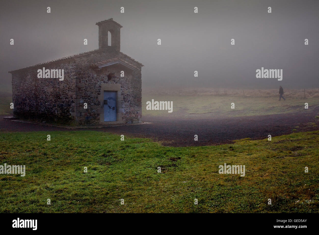 Chapel in crater of Santa Margarida Volcano,Garrotxa Natural Park ...