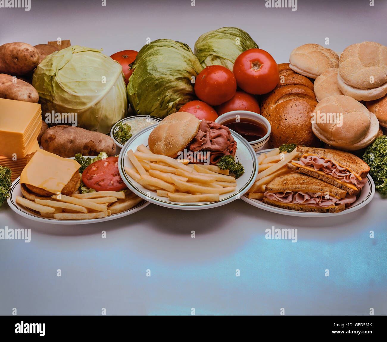 American food basics Stock Photo - Alamy
