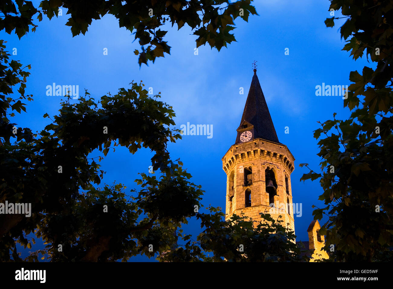 Vielha. Sant Miquèu church,Aran Valley,Pyrenees, Lleida province ...