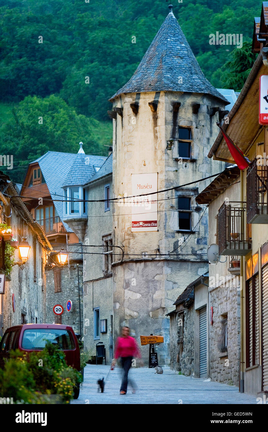 Vielha. Tower of `General Martinhon´,Aran Valley,Pyrenees, Lleida ...