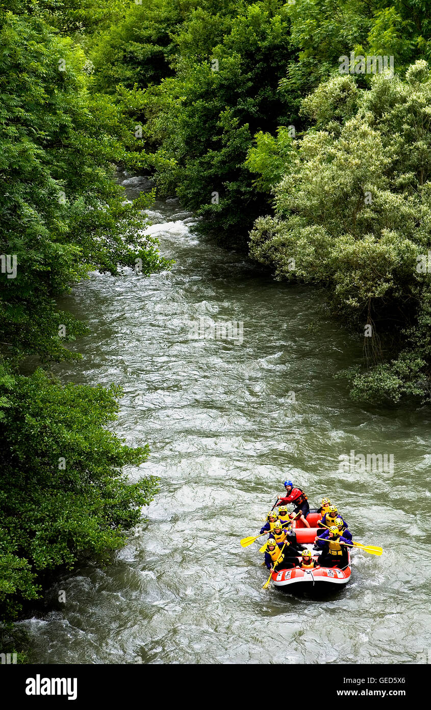 Garona river,near Les village. Rafting,Aran Valley,Pyrenees, Lleida ...