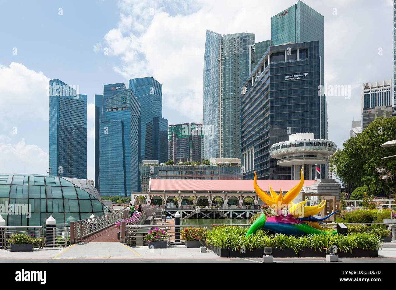 CBD buildings from Clifford Square showing Bird of Paradise sculpture ...
