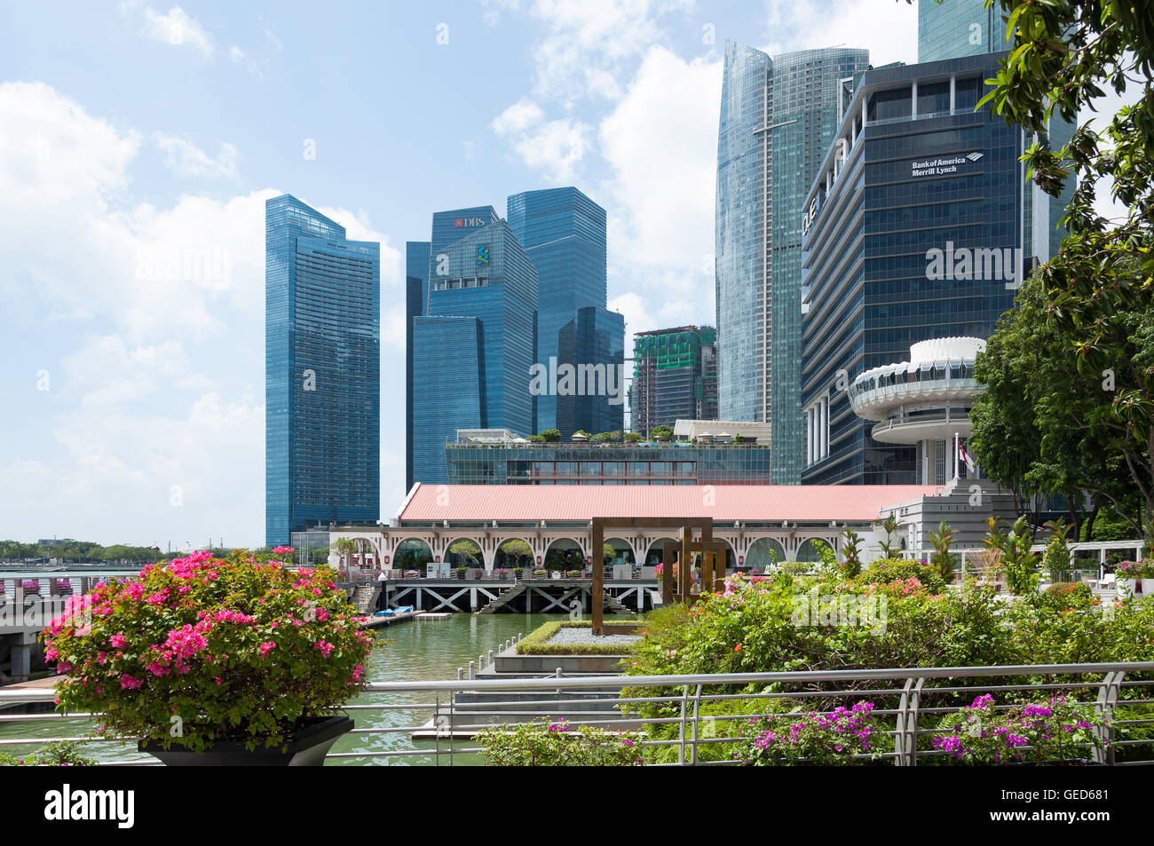CBD buildings from Clifford Square, Marina Bay, Central Area, Singapore ...