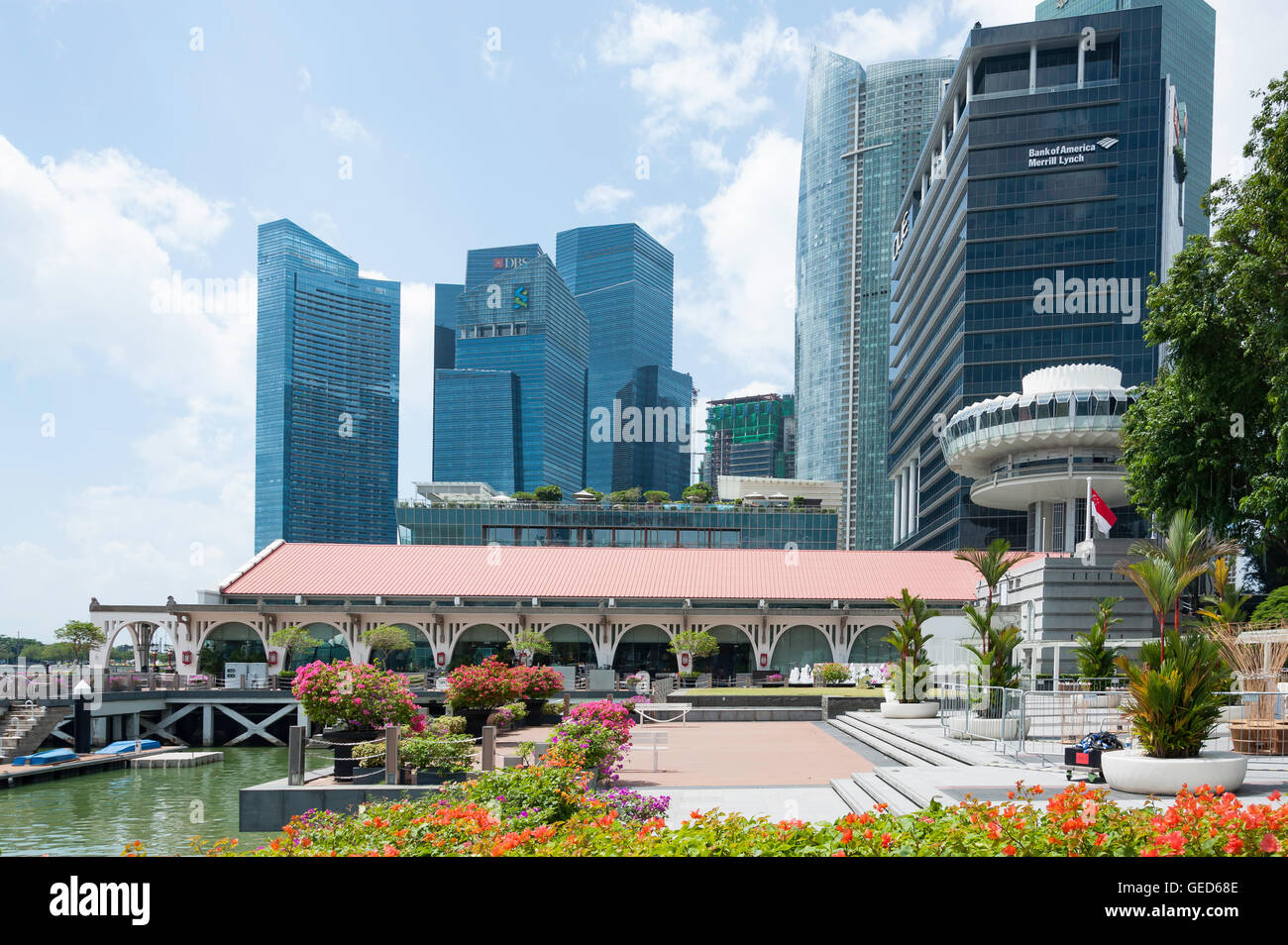 CBD buildings from Clifford Square, Marina Bay, Central Area, Singapore ...