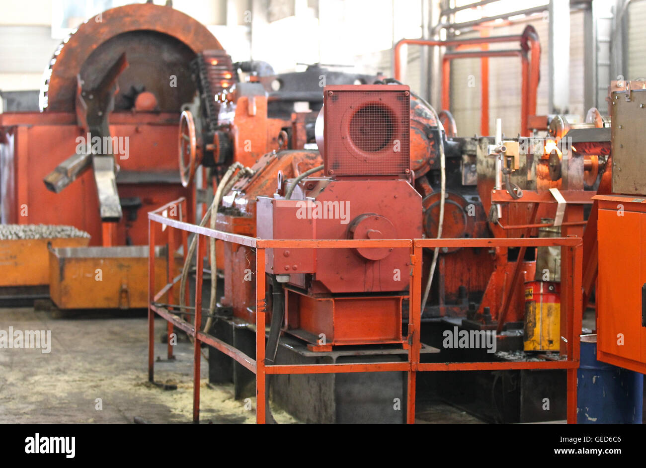elements of the production line production of grinding balls Stock ...