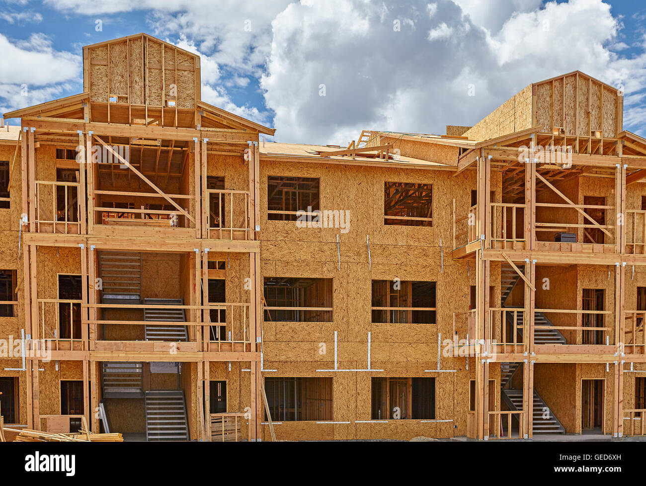 Commercial building construction multi floor framing Stock Photo - Alamy
