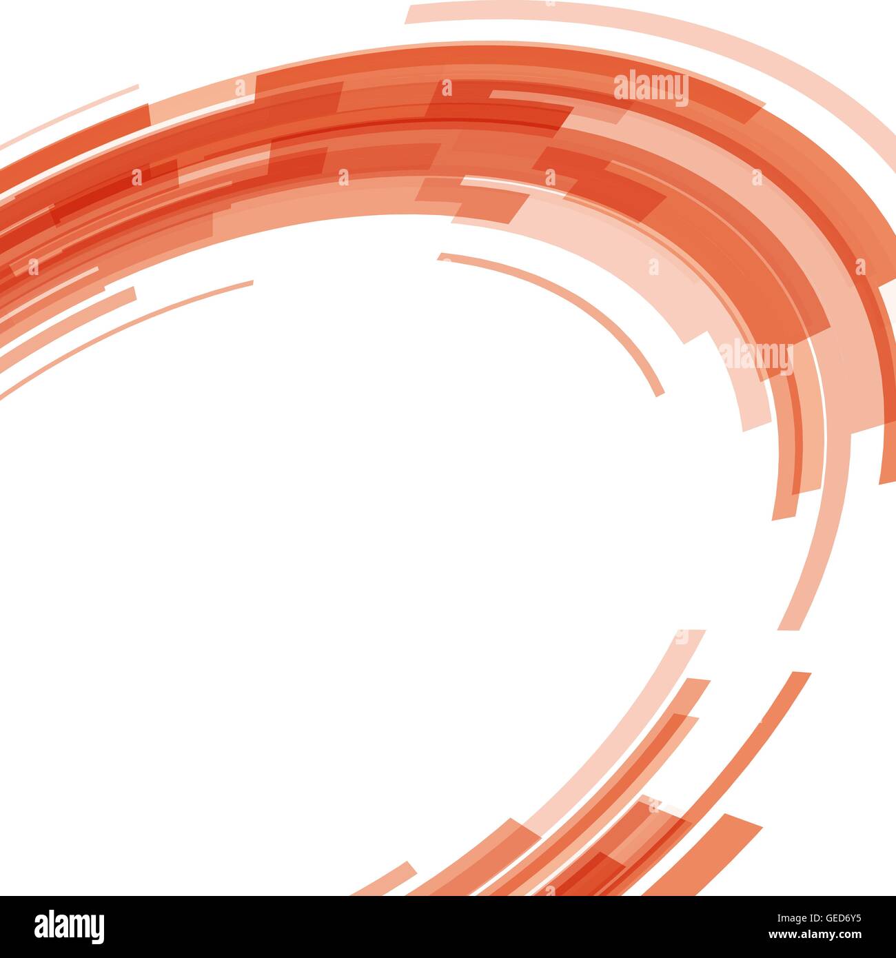 Abstract orange technology circles distorted background, stock vector ...