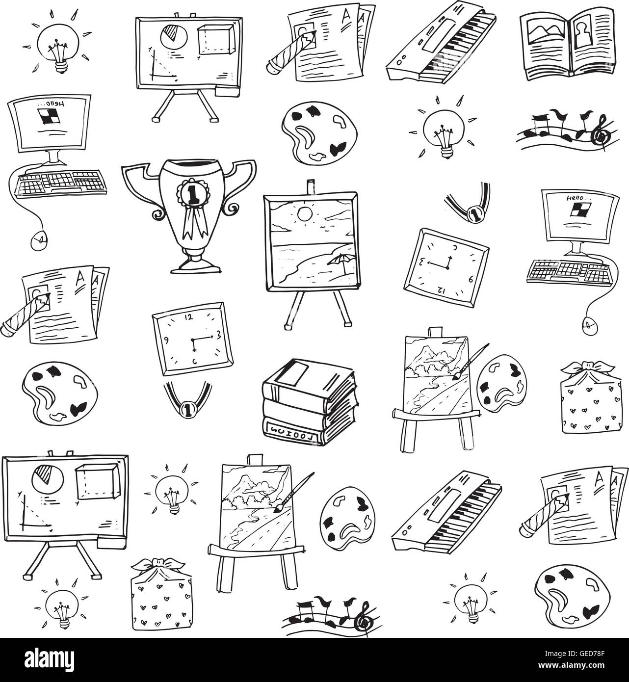 Doodle of Education object vector art Stock Vector Image & Art - Alamy