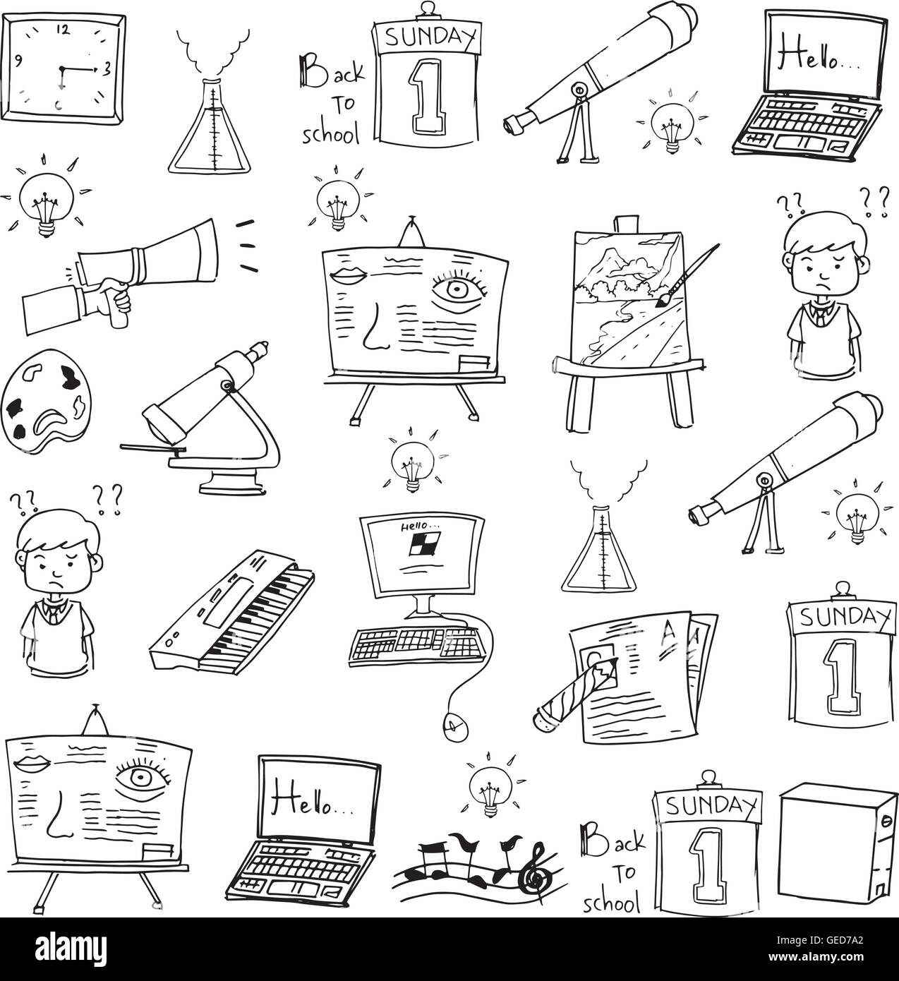 School object doodles vector art hi-res stock photography and images ... School object doodles vector art hi-res stock photography and images ...