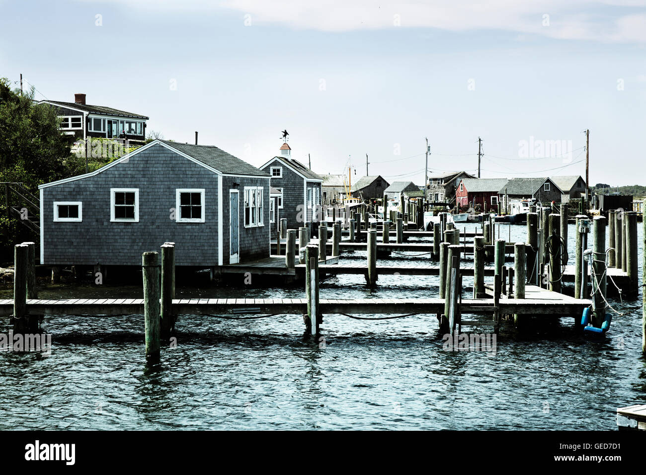 Beautiful fishing village of Menemsha on Martha's Vineyard in ...
