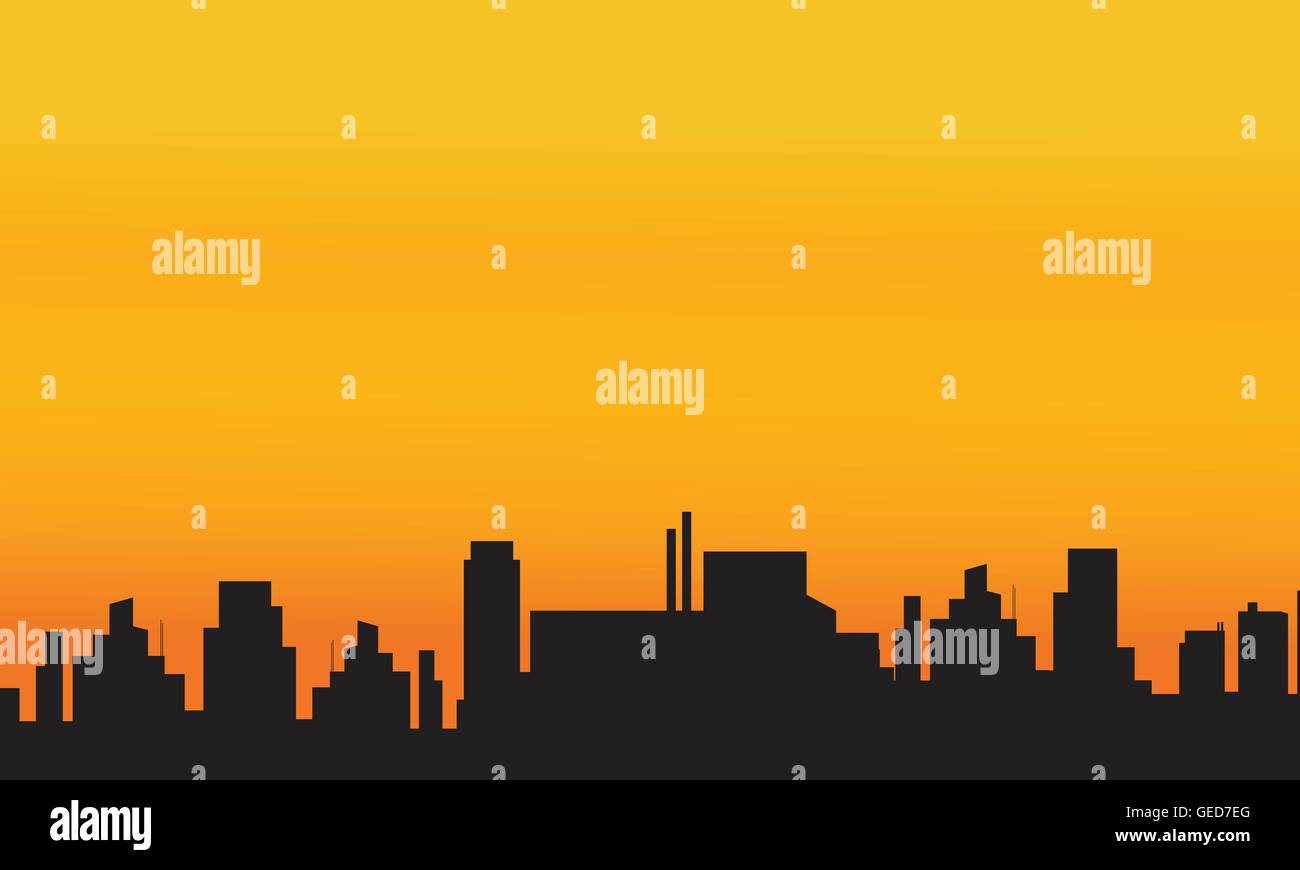 Orange backgrounds city silhouettes Stock Vector Image & Art - Alamy