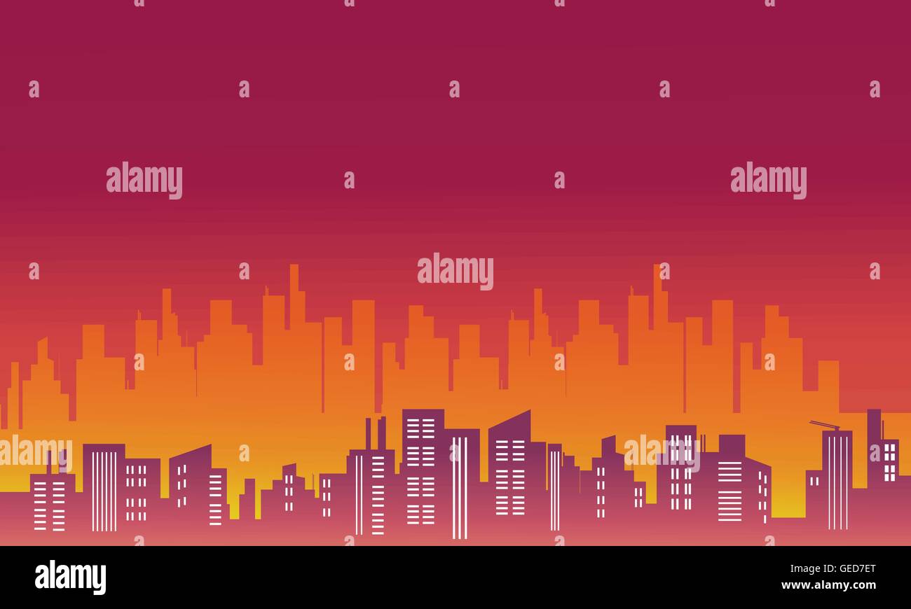 City landscape silhouettes vector Stock Vector Image & Art - Alamy