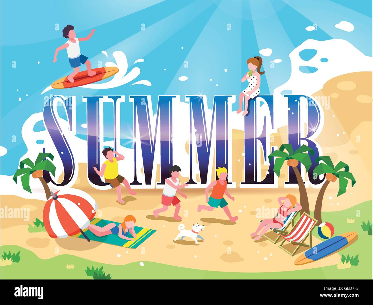 Summer poster design aqua activity hi-res stock photography and images ...