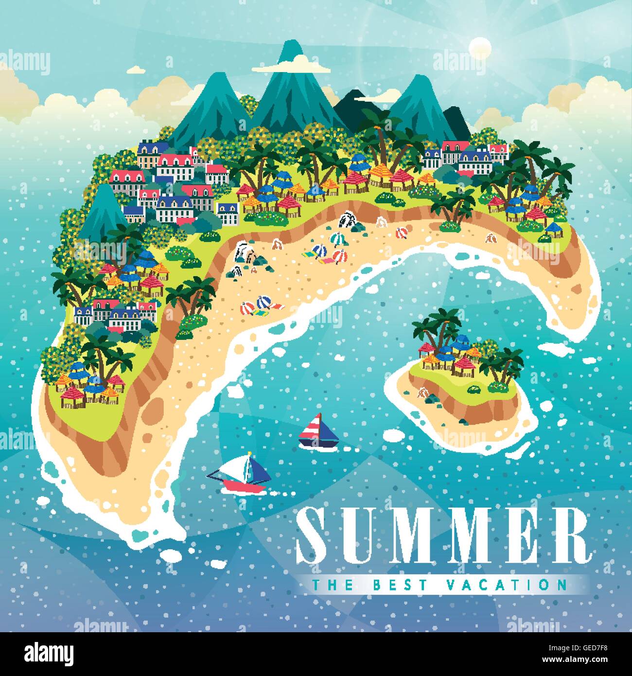 Attractive offshore island Stock Vector Images - Alamy