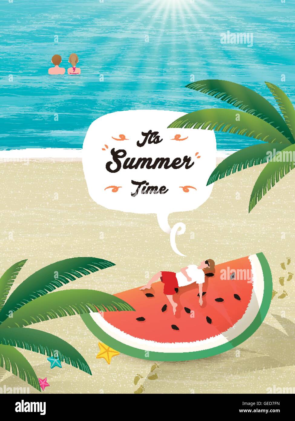 The beach scenery Stock Vector Images - Alamy