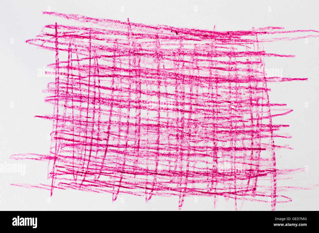 red crayon drawing on white paper background texture Stock Photo - Alamy