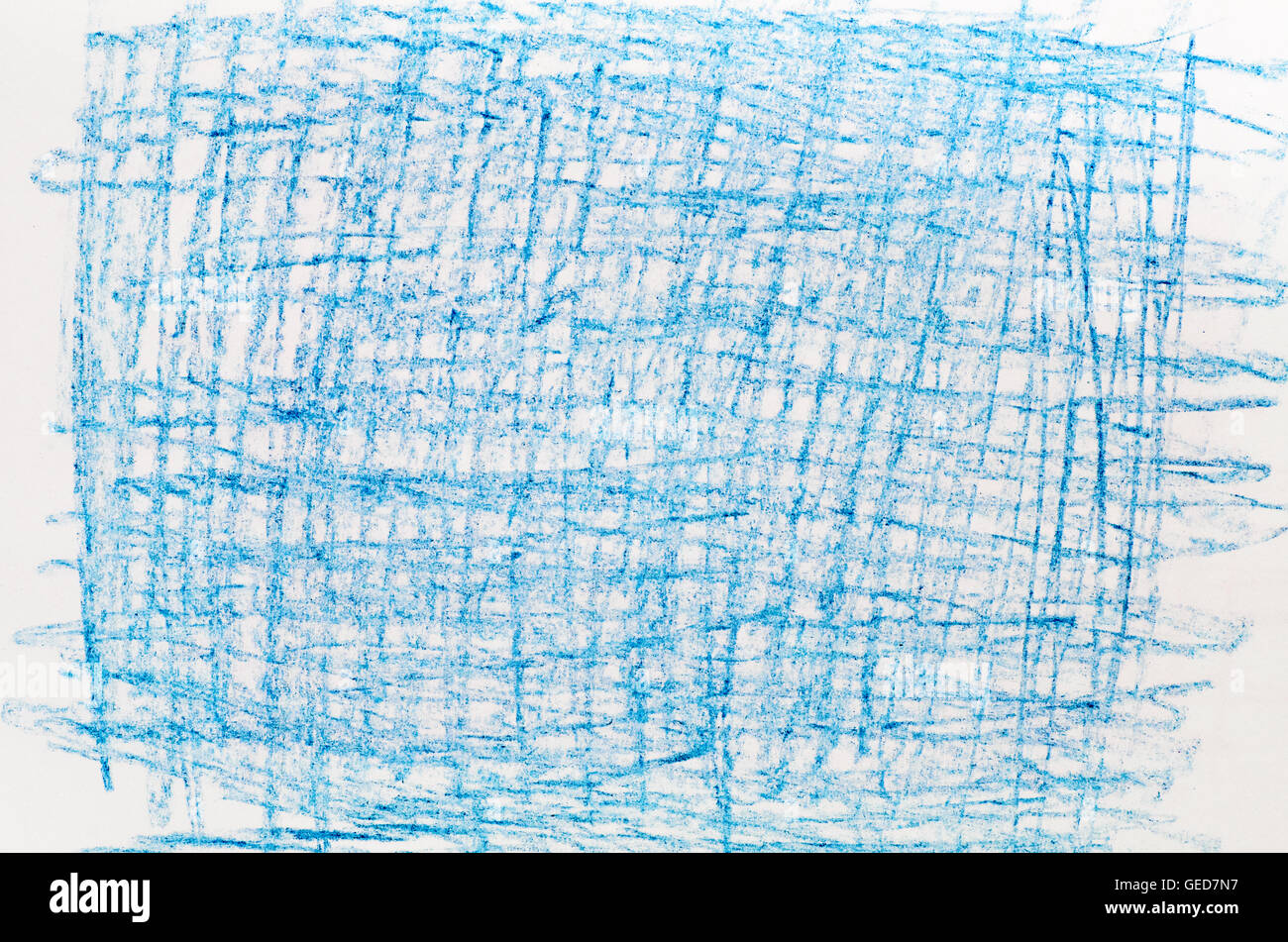 blue crayon drawing on white paper background texture Stock Photo - Alamy